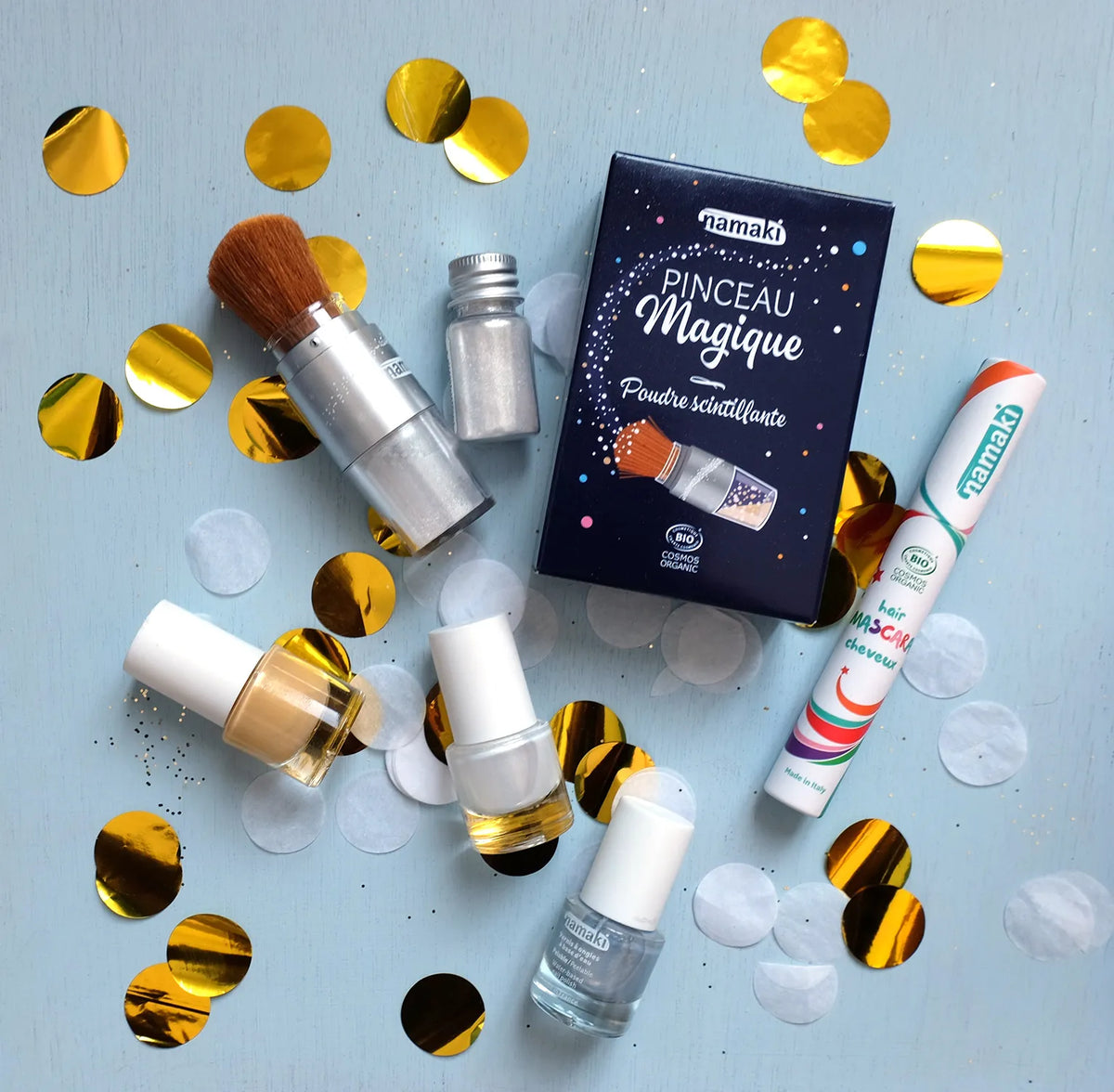 Natural Silver Glitter Face Powder with Magic Brush – PugglePop
